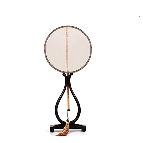 XELDEC Round fan baffle hand fan with tassel ancient Chinese fan Hanfu fan retro plain bamboo fan handle
