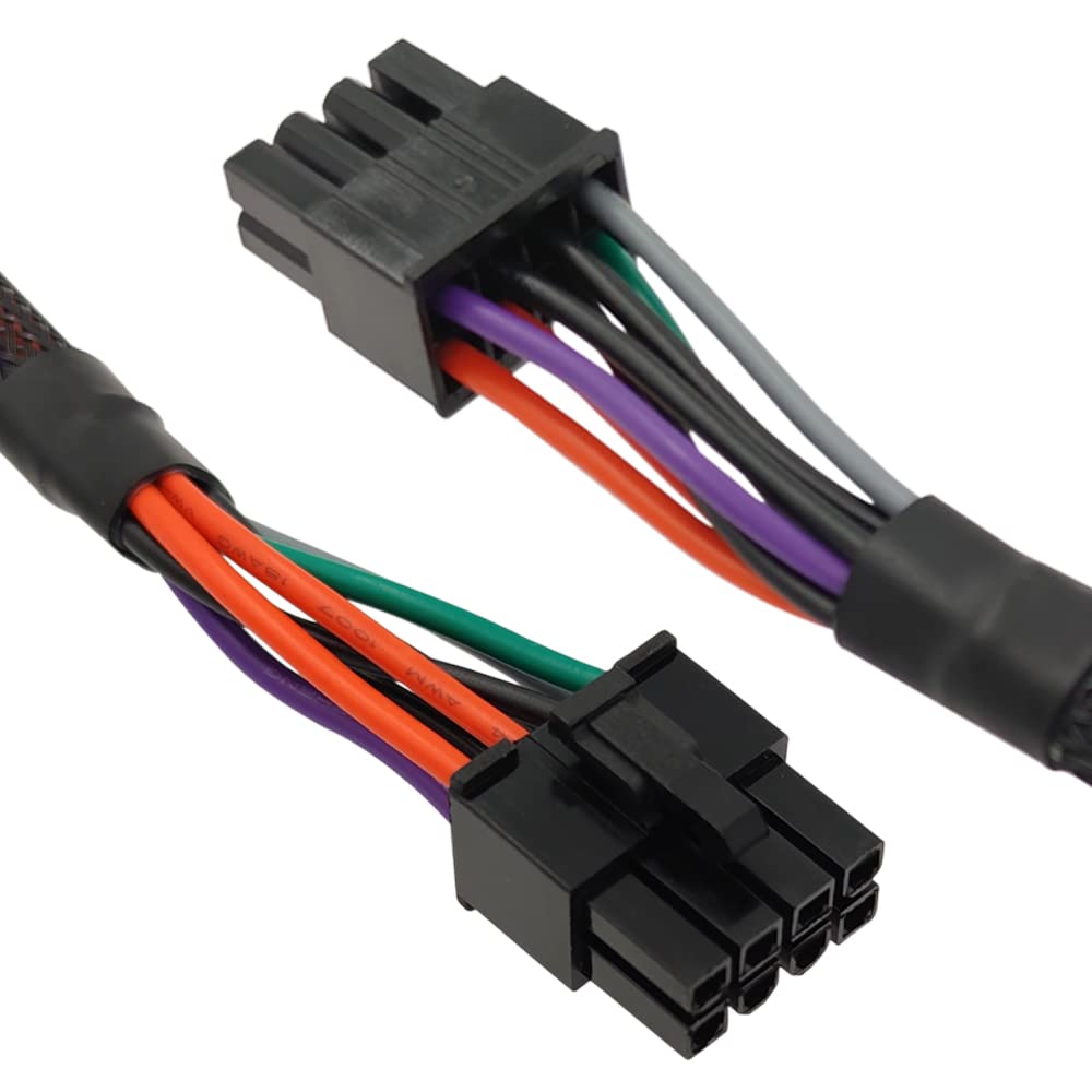 YEZriler 24 Pin to 8 Pin ATX PSU Power Adapter Sleeved Cable for DELL Optiplex 3020 5040 7020 9020 Precision T1700 13-inch(33cm)