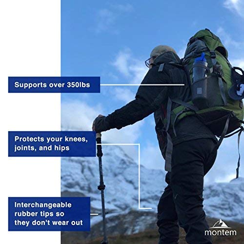 Montem Ultra Strong Hiking/Walking/Trekking Poles - One Pair (2 Poles) (Yellow)