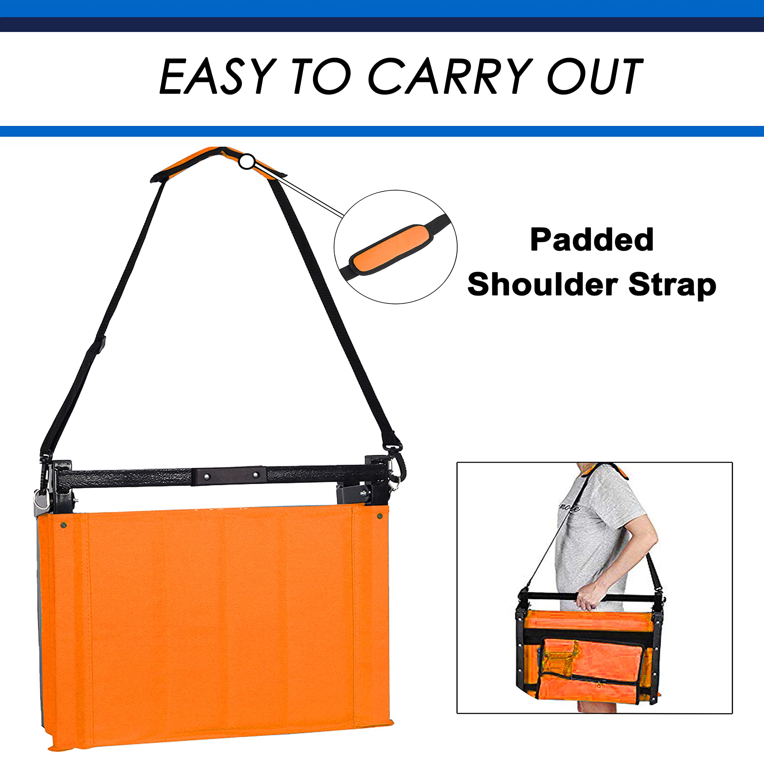 SPORT BEATS Stadium Seat for Bleachers with Back Support and Wide Padded Cushion Stadium Chair - Includes Shoulder Strap and Cup Holder