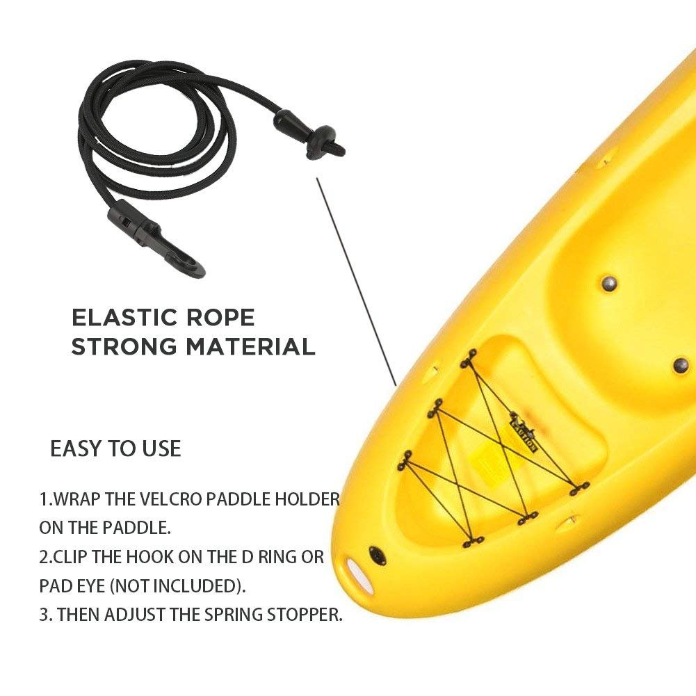 MOOCY Kayak Paddle Tether/Coiled Kayak Fishing Leash with Carabiner for Paddle, Rod SUP Kayaking Accessories