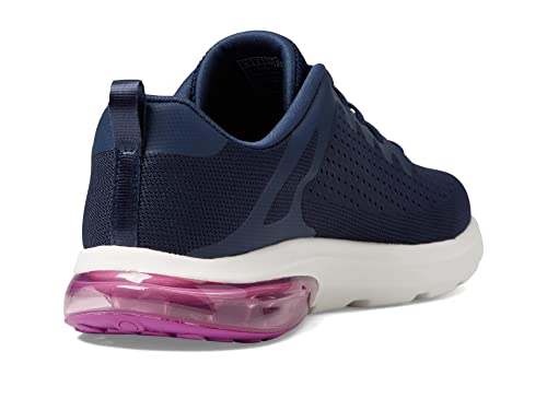 Skechers Women's GO Walk AIR 2.0 MESH Bungee Sneaker, Navy/Purple, 8.5