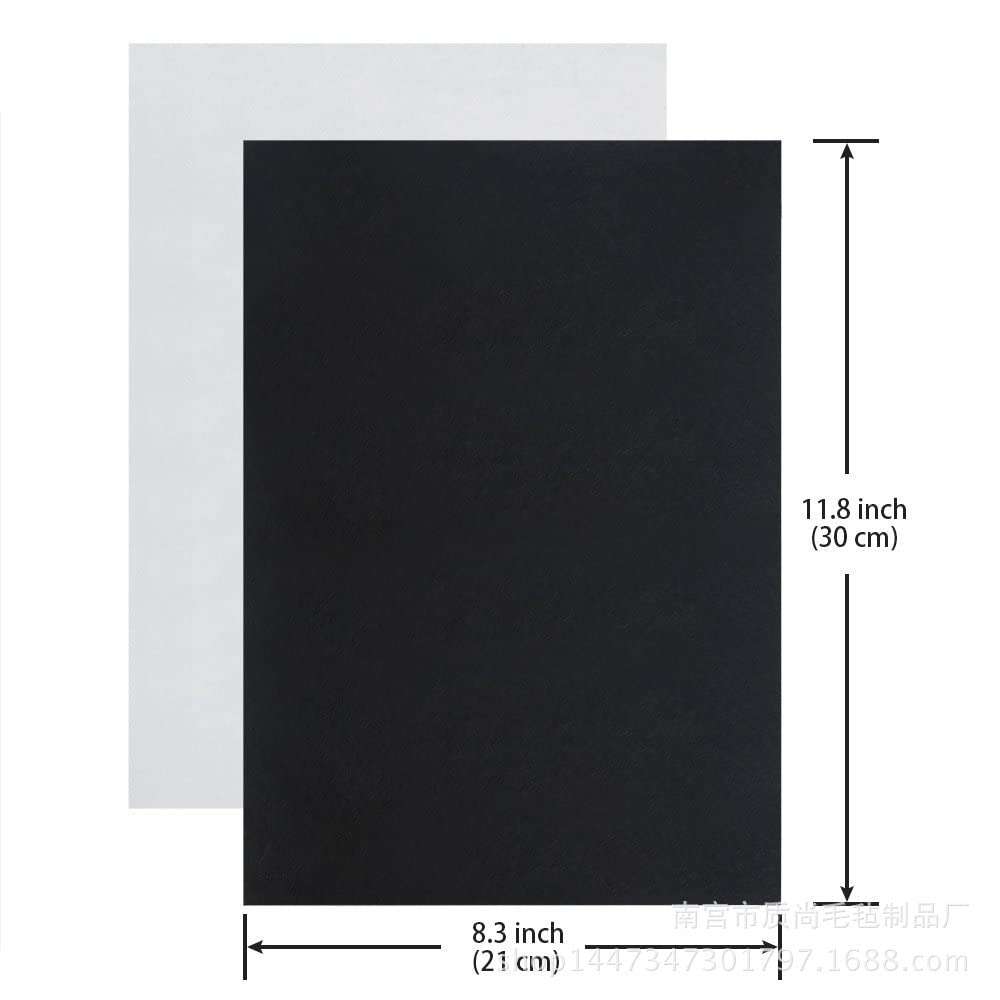 RZJZGZ Adhesive Felt Sheet Black Felt 8.3x11.8in 1mm Fabric Adhesive Sticky Back Felt Sheets for Art and Craft Making (5PCS)