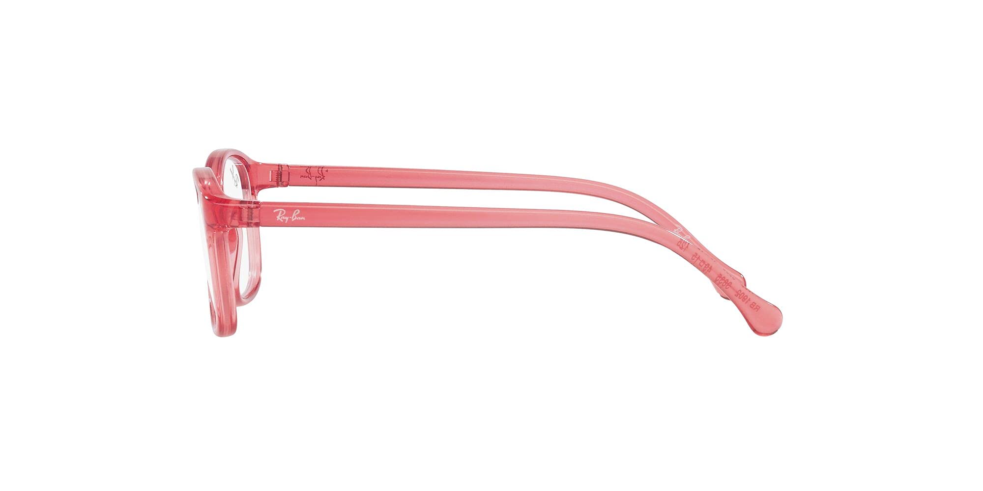 Ray-Ban Junior Kids' RY1902 Rectangular Prescription Eyewear Frames, Transparent Fuchsia/Demo Lens, 47 mm