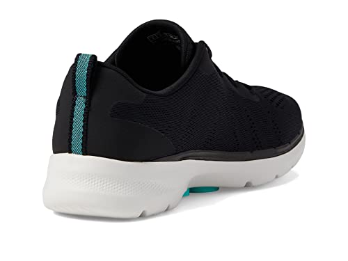 Skechers Women's GO Walk 6-Sky Wind Sneaker, Black/Turquoise, 10