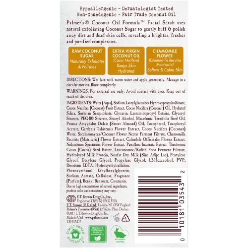 Palmers Coconut Sugar Facial Scrub 3.17 Ounce (2 Pack)