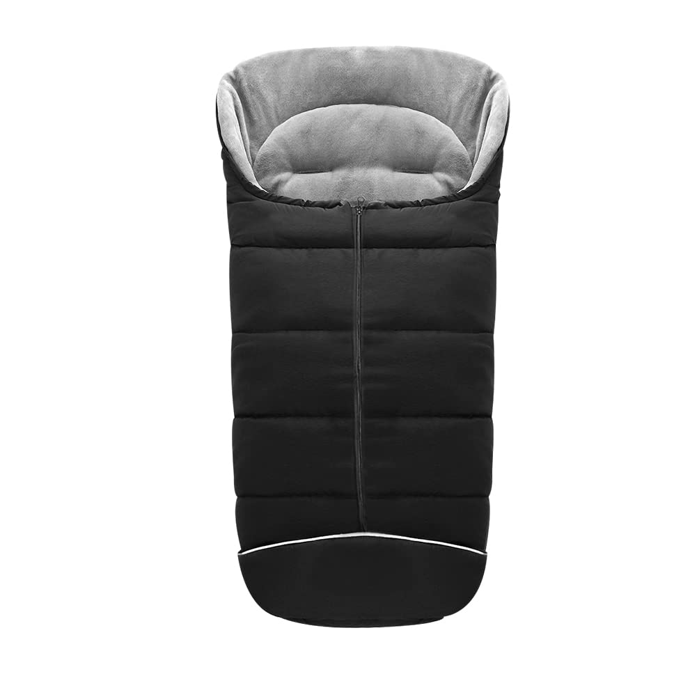 XIFAMNIY Toddler Multi-Use Water Proof Oudtoor Universal Drawstring Large Stroller Bunting Bag, Winter Baby Warm Stroller Bunting Bag, Suit for 6-24M（ Black Drawstring）