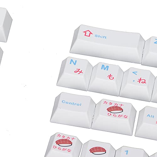 Yoidesu 123 Keys Japanese Sushi Keycaps, Cartoon PBT Keycap for General Mechanical Keyboard Oil Resistant Gaming Keyboard Keycap with Shaft Puller(Sushi)