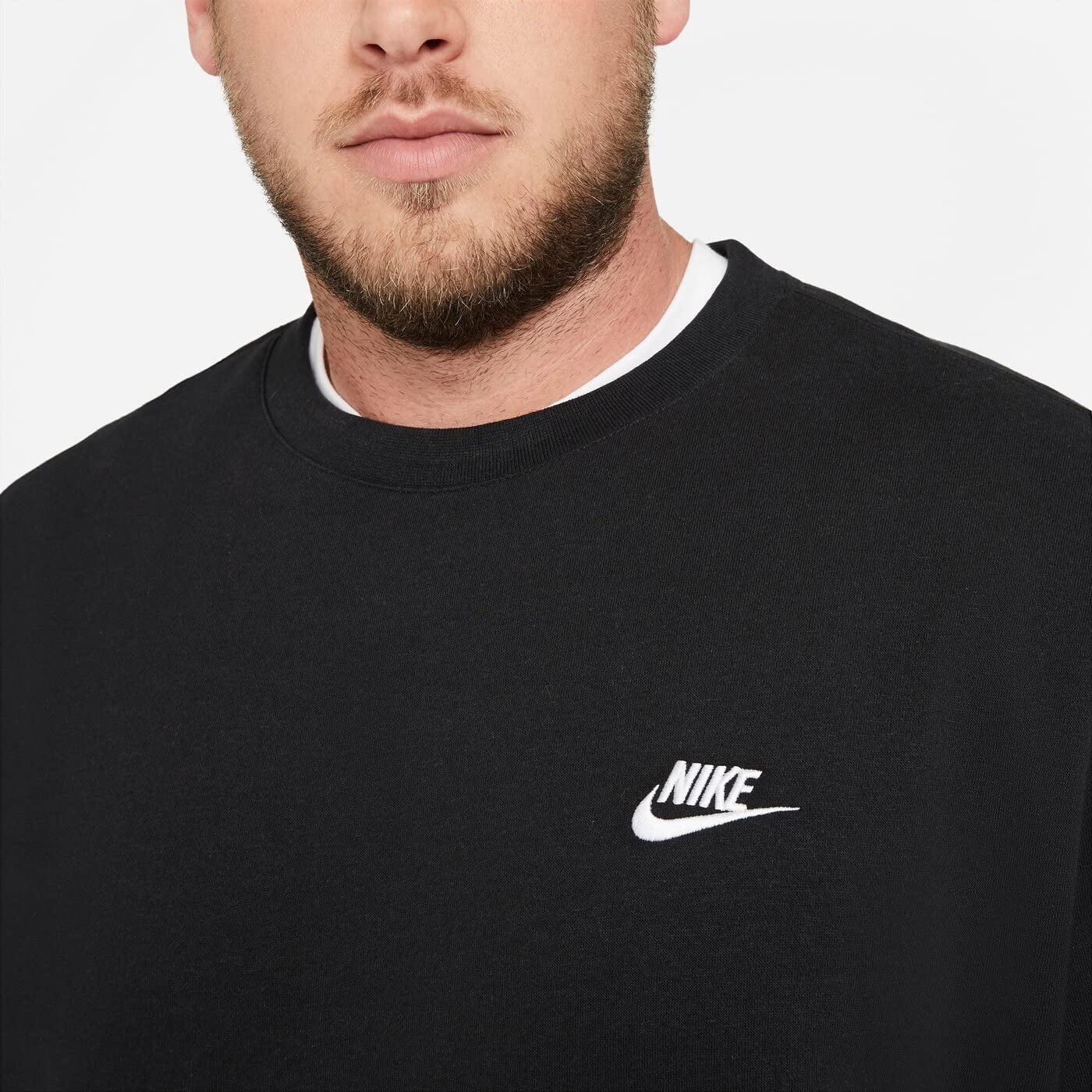 Nike Men's NSW Club Crew, Black/White, Medium