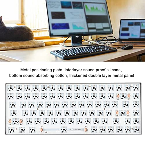 Yoidesu DIY Mechanical Keyboard, 75% 84 Keys USB C Wired Gaming Keyboard RGB Hot Swappable 3pin/5pin Switch Customized Keyboard Kit(Gray Black)