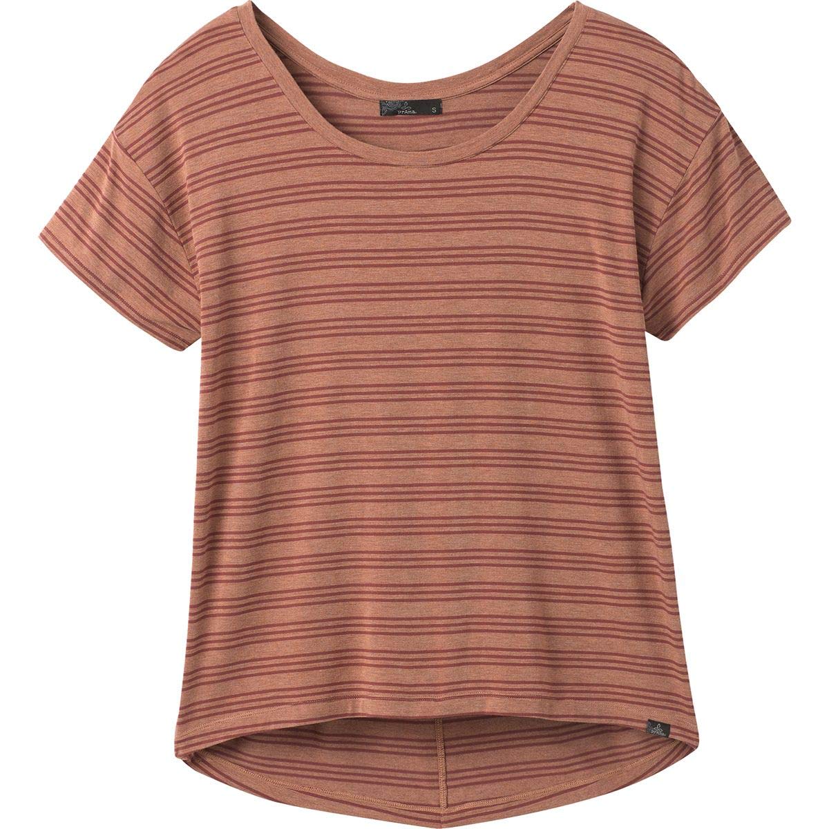 prAna Women's Foundation Slouch Top, Vino Heather Stripe, Medium