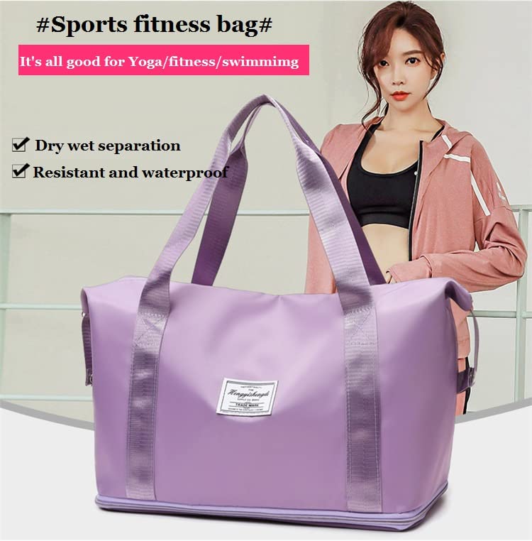 Matata Travel Duffel Bag, Large Size,Sports Tote Gym Bag, Shoulder Weekender Overnight Bag (Black)