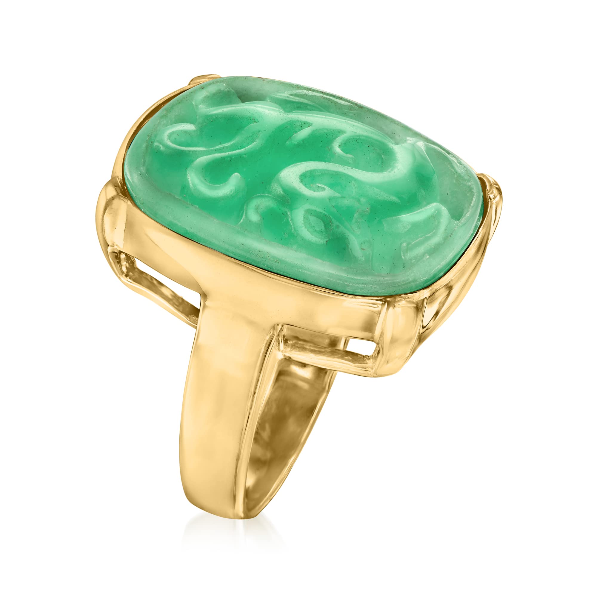 Ross-Simons Carved Dragon Ring in 18kt Gold Over Sterling. Size 6