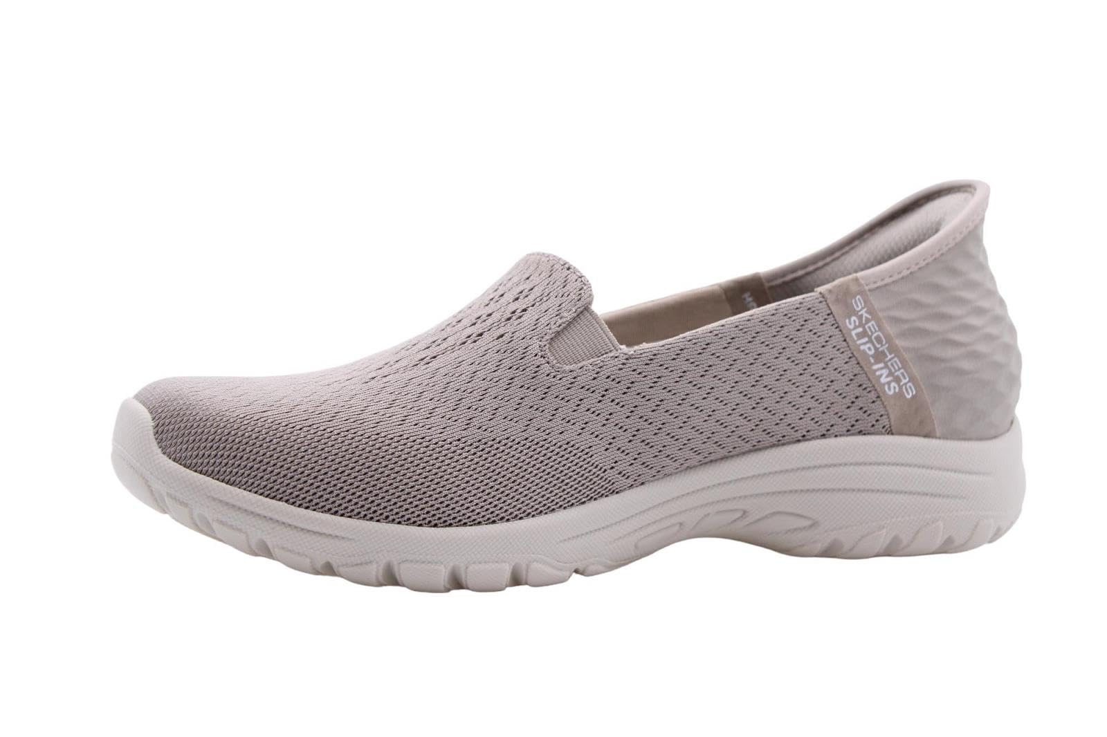 SKECHERS Women's Reggae Fest 2.0-Guiding Light Slip-INS Loafer, Taupe, 7.5