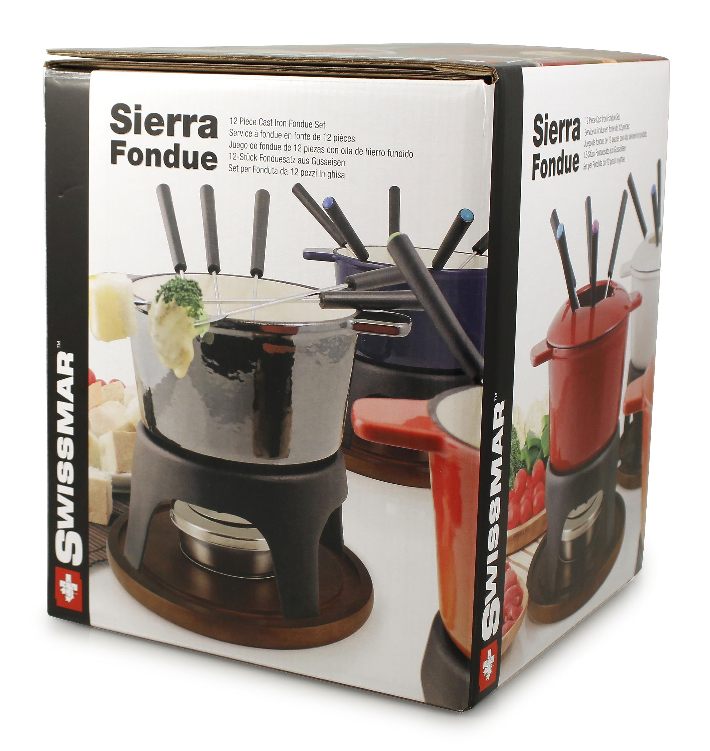 Swissmar F66706 Sierra 1.6-Quart Cast Iron Meat Fondue Set, 11-Piece, Deep Blue