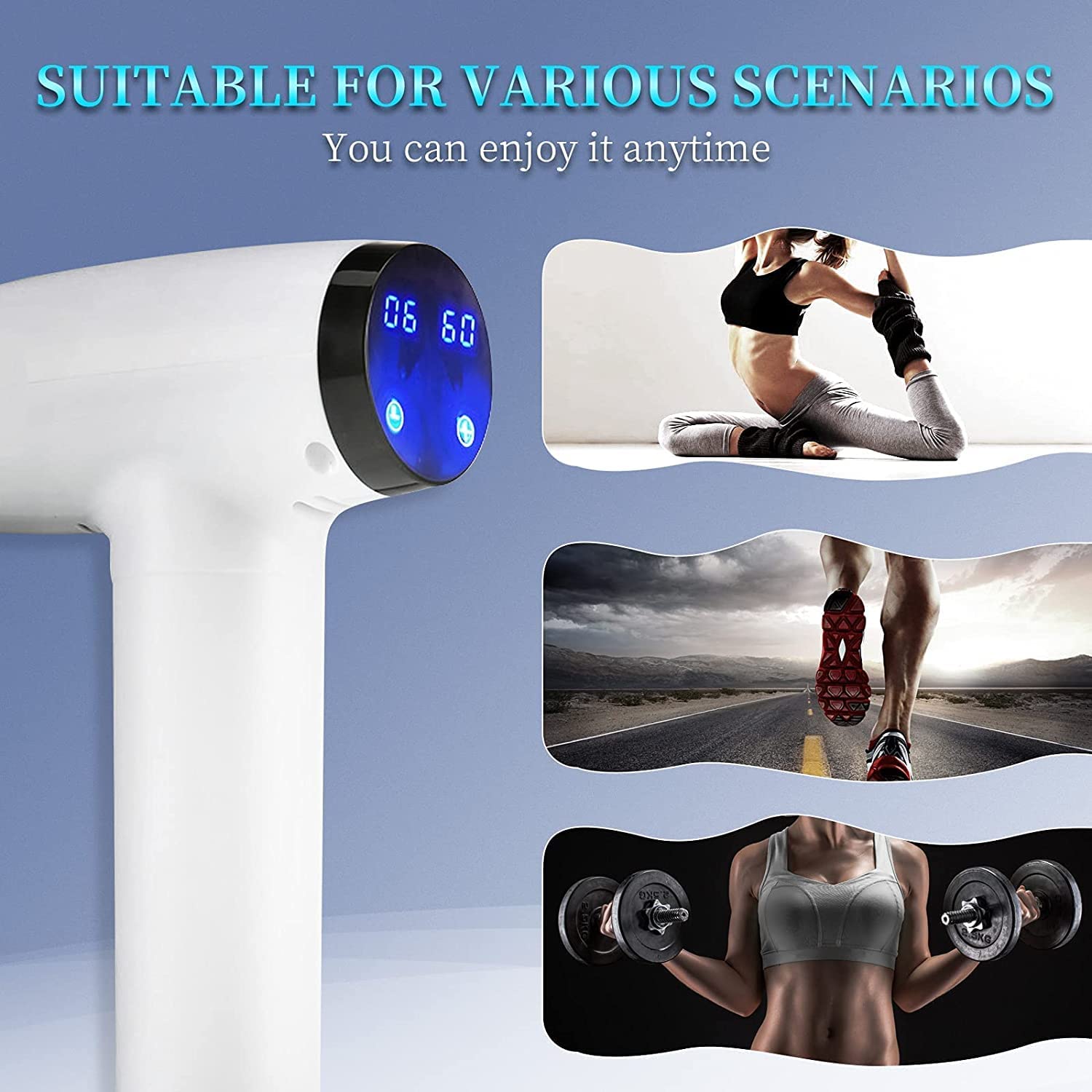 URORU Massage Gun Deep Tissue Massager Back Massager for Athletes Portable Body Muscle Massager Professional Lightweight andheld Deep Tissue Massager White