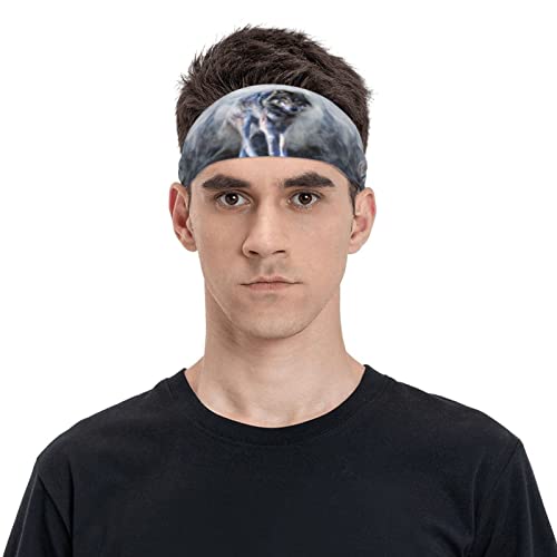 Workout Headbands for Men Women Magic Misty Wolf Breatheable Hair Bands Training Sweat Bands