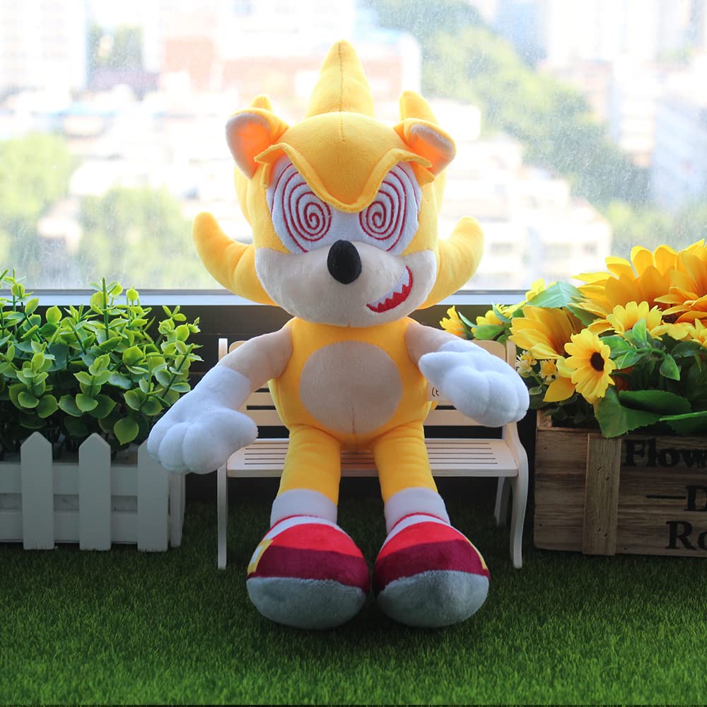 SODOSAY 14.6" Sonic Plush, Fleetway Super Sonic Plush Toy for Fans Gold Sonic Plush Figure Collectible