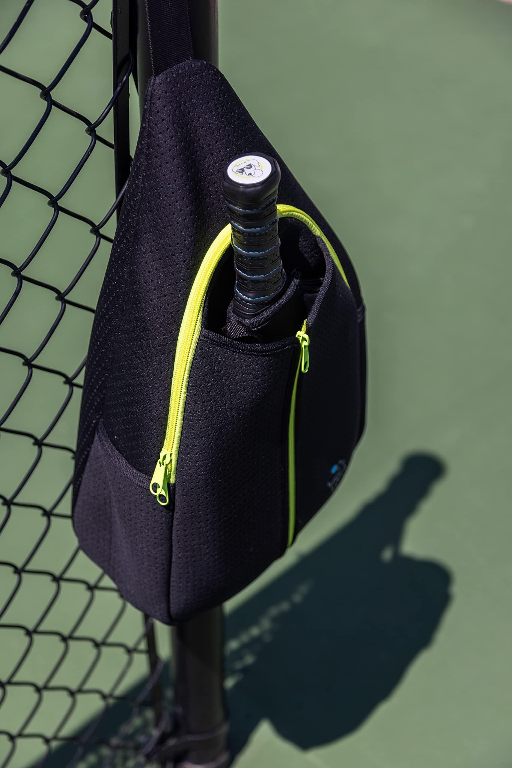 Swinton Pickleball Bag - Neoprene Sports Bag for Pickleball Paddles - Unisex Sling Style Pickleball Gift (Black)
