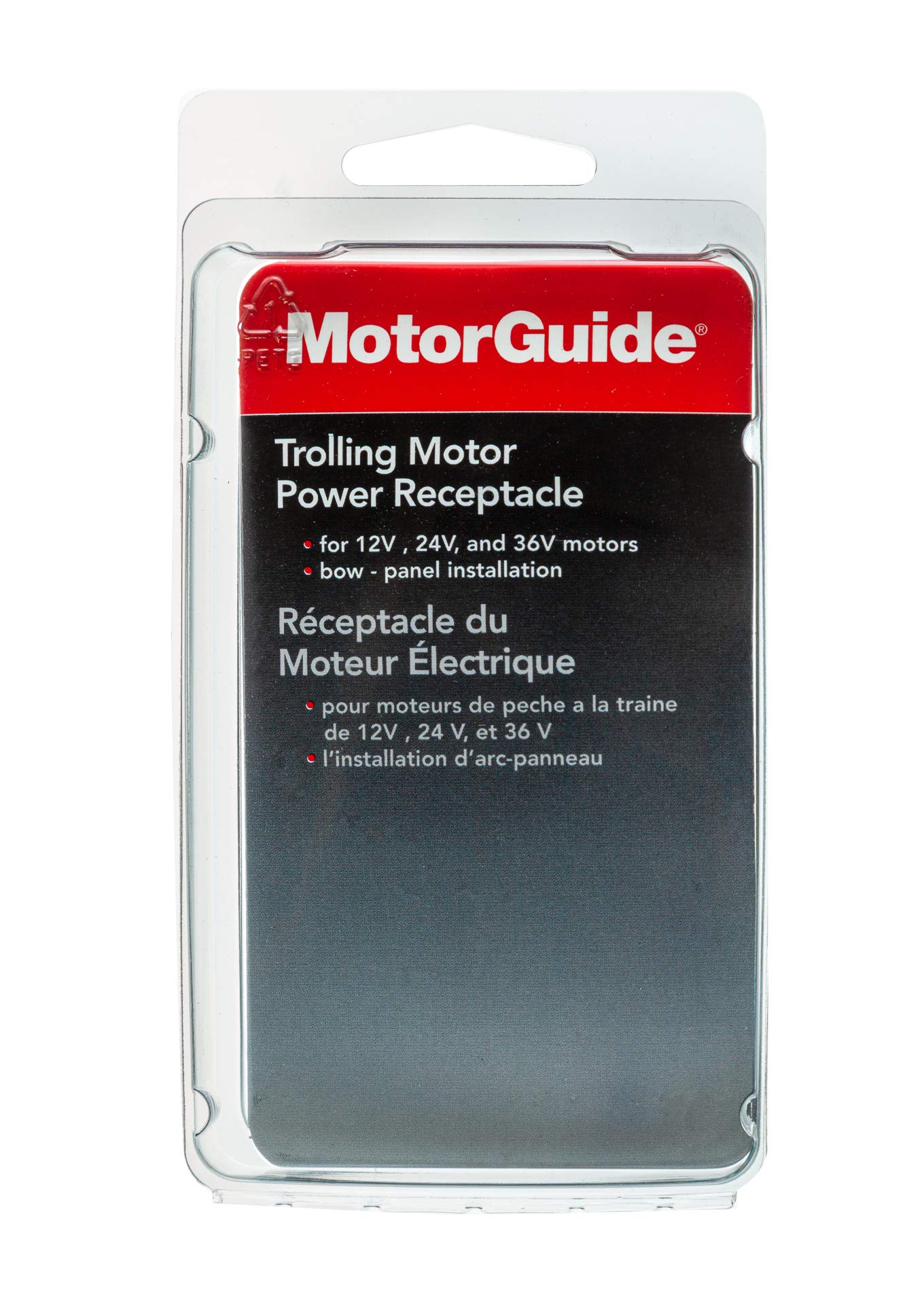 MotorGuide 8M4000954 Trolling Motor Power Receptacle, 2-Prong 12V, 24V or 36V Trolling Motors, for Bow-Panel Installation