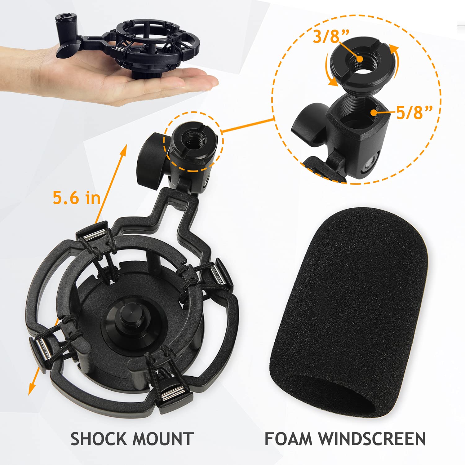 Razer Seiren X Desktop Microphone Stand with Shock Mount, Foam Windscreen, Adjustable Mic Stand with Pop Filter Shockmount Reduces Vibration Noise for Razer Seiren X USB Streaming Microphone Frgyee