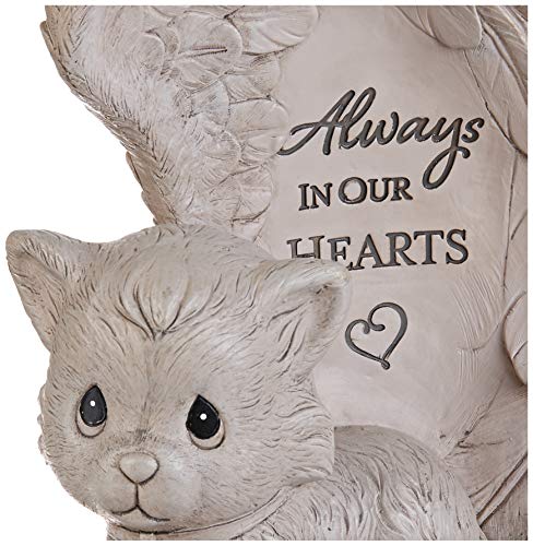 Precious Moments 193423 Always in Our Hearts Cat Memorial Garden Stone, One Size, Multicolor