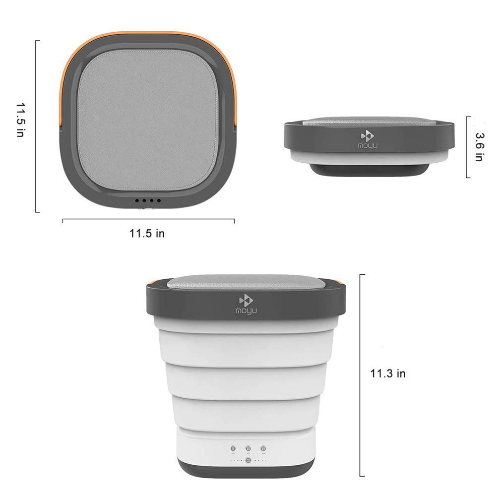 Portable Mini Folding Clothes Washing Machine, Bucket Automatic Home Travel Self-Driving Tour Underwear Foldable Washer, Pink