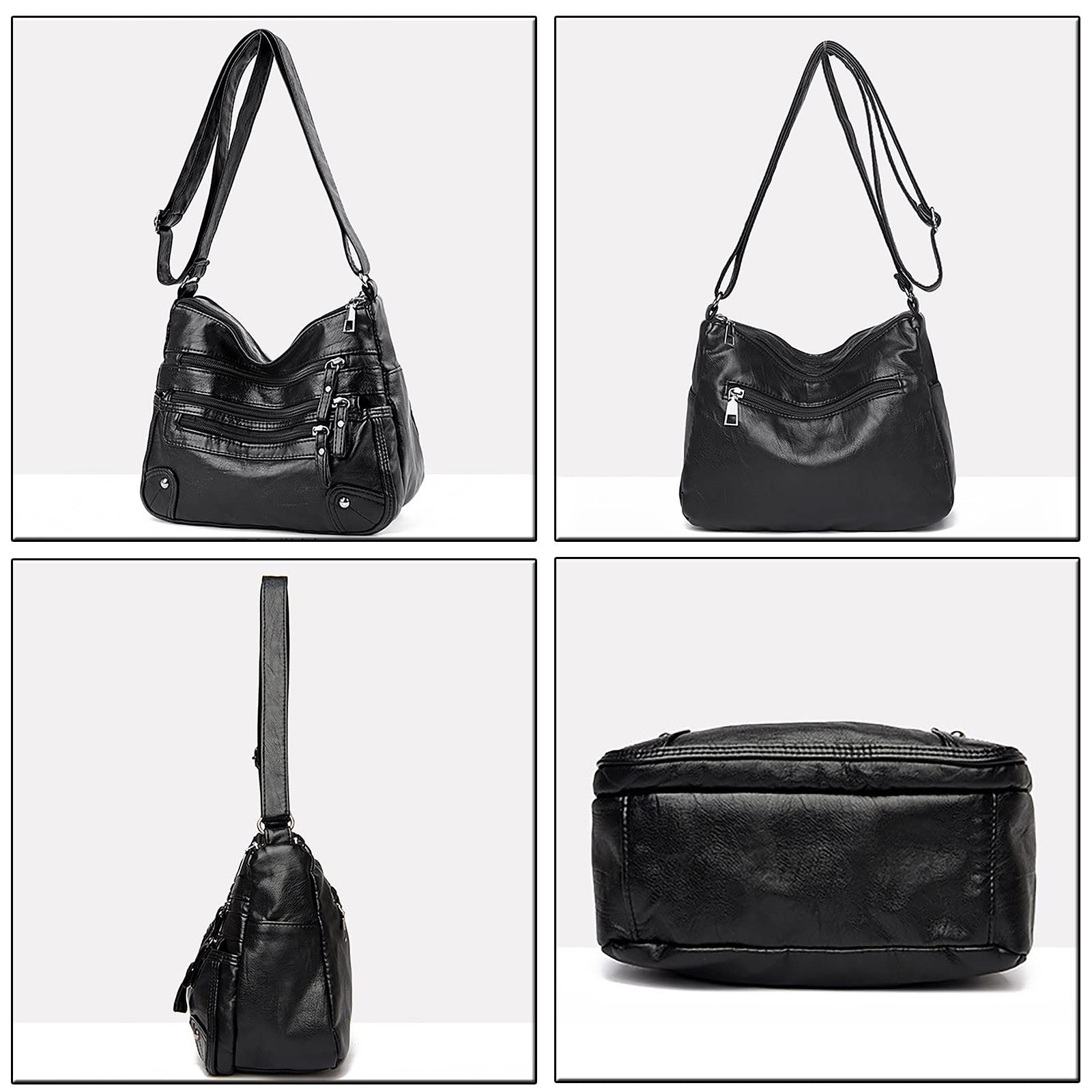 Soft Leather Hobo Handbags Designer Shoulder Tote Purses Crossbody Large Bag for Women