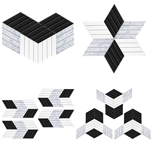 Tutmyrea 36 Pack Self-adhesive Acoustic Panels, 12" X 7" X 0.4" Diamond Splice Sound Proof Wall Panels, High Density Decorative Acoustic Wall Panels for Studio Office Home, Black