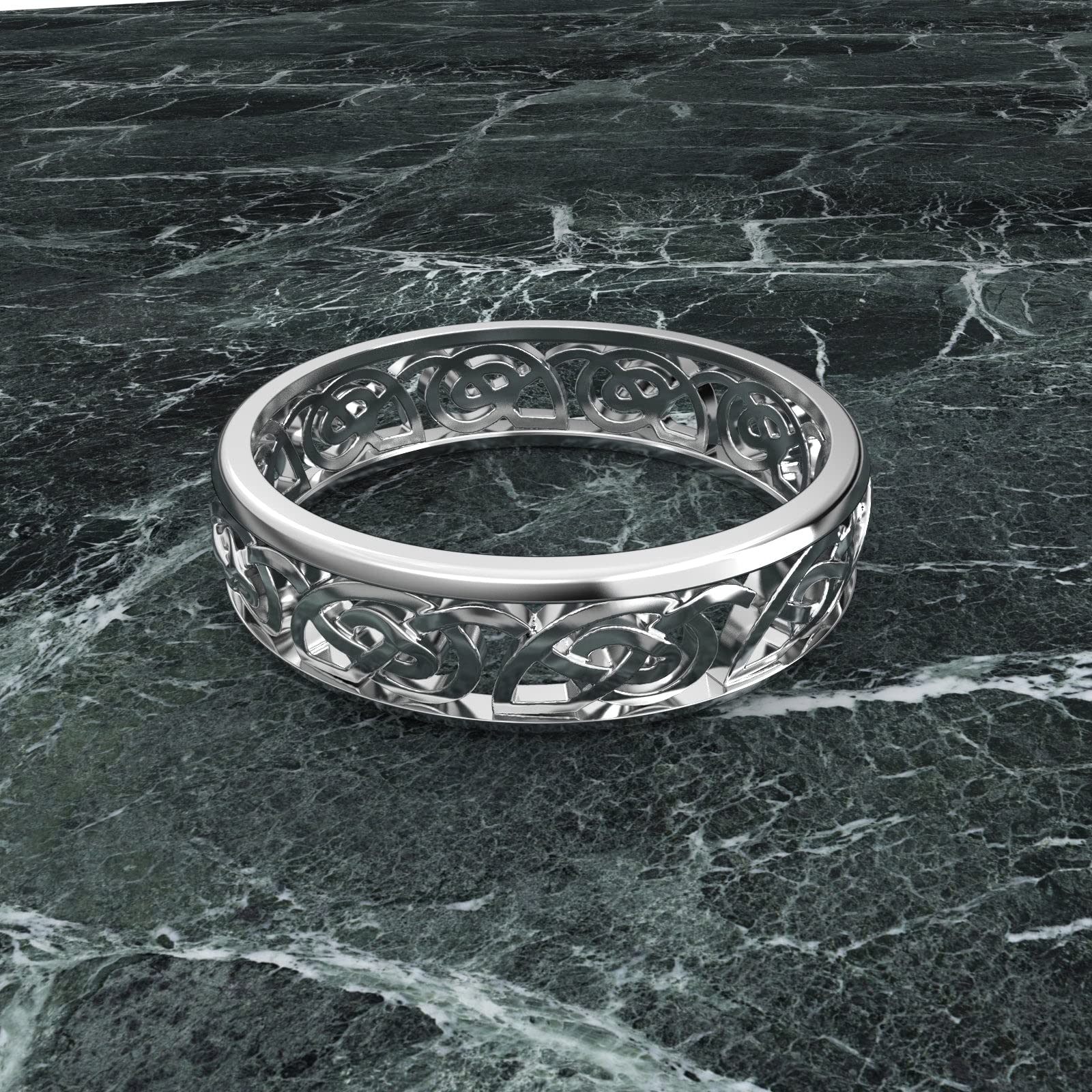 US Jewels Ladies 6mm 925 Sterling Silver Celtic Love Knot Ring, Size 4