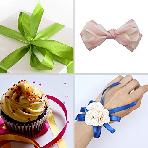 Patioer 30 Pack Satin Ribbon, 750 Yard, 3/8 inch 25 Yard Each Silk Colorful Satin Rolls for Gift Package Wrapping Bows Crafts Gifts Party Wedding