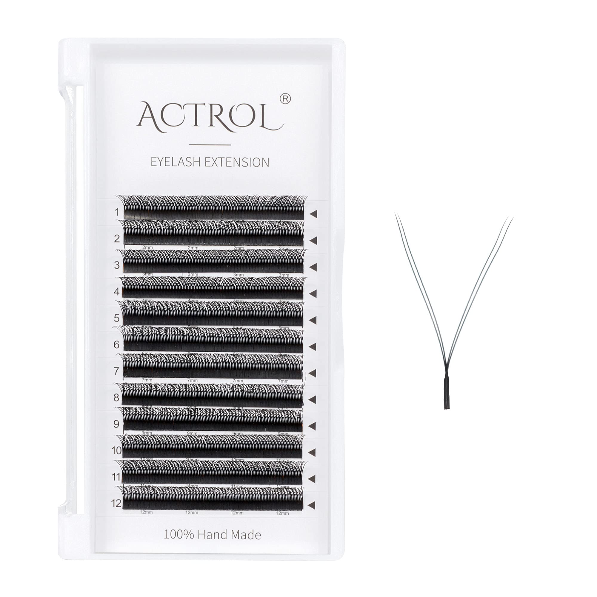 W Eyelash Extensions 4D Volume 0.07D Curl 8-15mm Easy Fan W-shaped Lash Premades Cluster Black W Lash