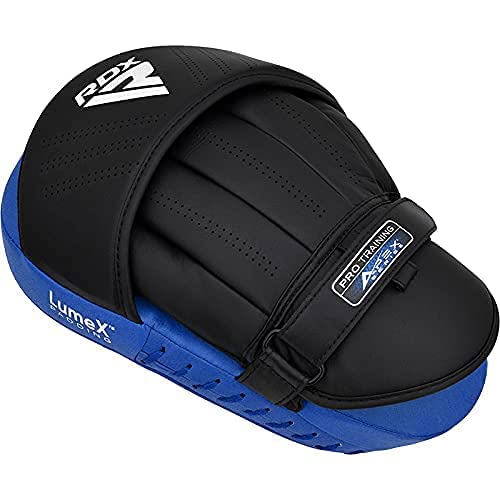 RDX Boxing Pads Curved Focus Mitts, Maya Hide Leather APEX Hook and jab Training Pad, Adjustable Strap Ventilated, MMA Muay Thai Kickboxing Coaching Martial Arts Punching Hand Target Strike Shield