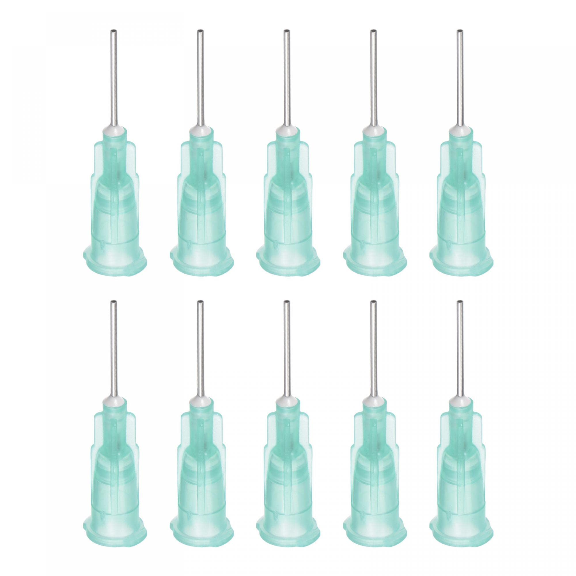 uxcell Industrial Blunt Tip Dispensing Needle with Luer Lock for Liquid Glue Gun, 21G 1/2", 10 Pcs (Green)