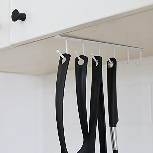 ZALORD Storage Shelves Art Clapboard Hanger Wardrobe Multifunctional Hook Kitchen Cabinet 6 Hook Hook Finishing Rack Without Nails Storage Shelves for Kitchen