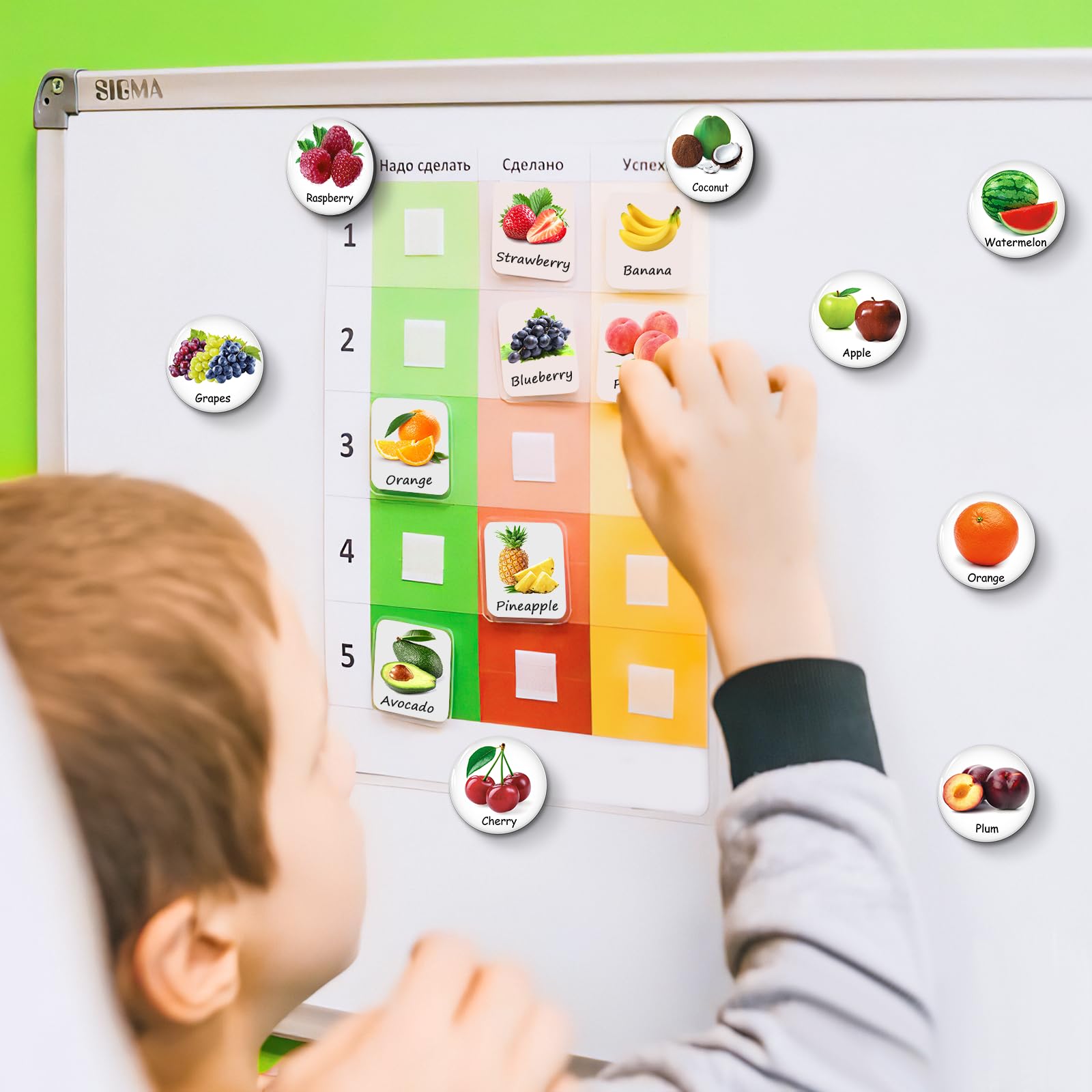MORCART Fridge Magnets, 16PCS Food Fruit Magnets for Refrigerator Locker Whiteboard Decorative Magnetic Board Cabinets Classroom Office Cubicle School