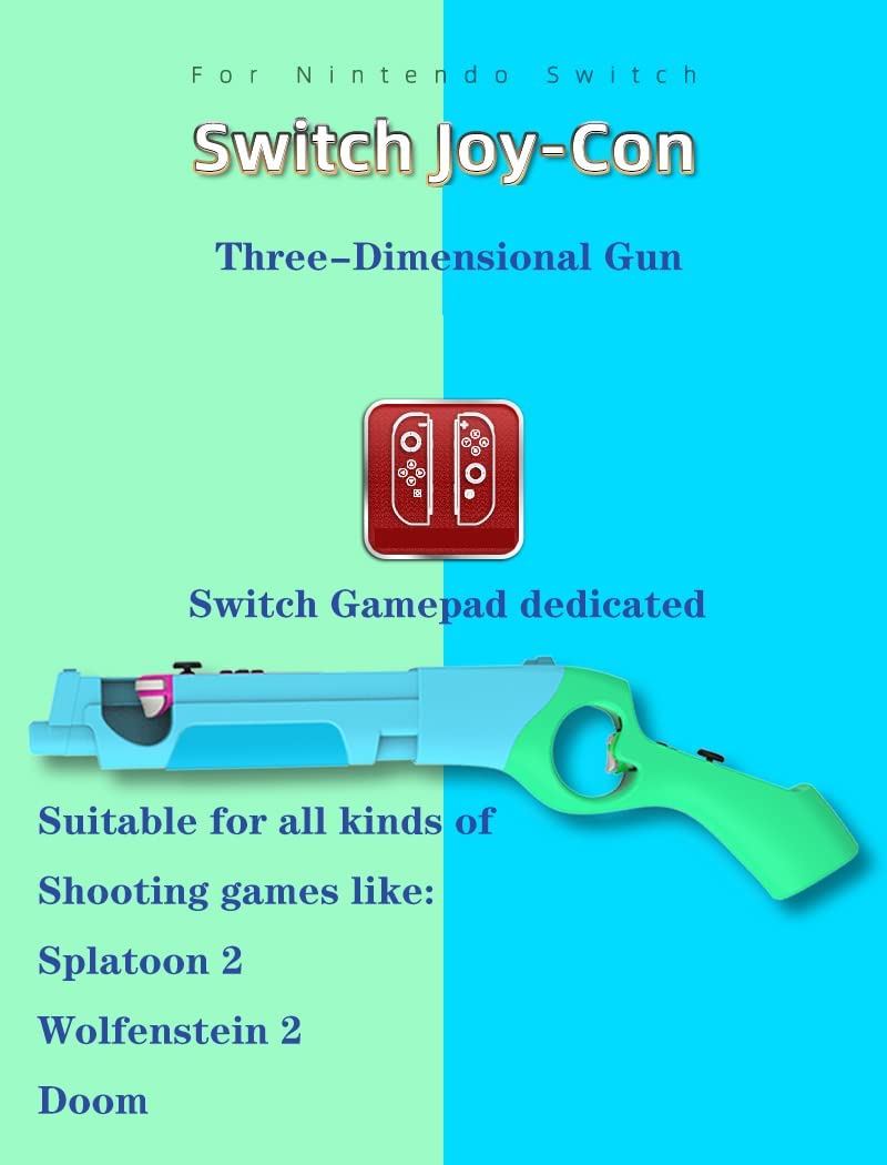 switch game gun Controller Compatible with Switch Shooting Games Wolfenstein 2: The New Colossus, Big Buck Hunter Arcade - Switch and Other Shooting Games 1 Pack