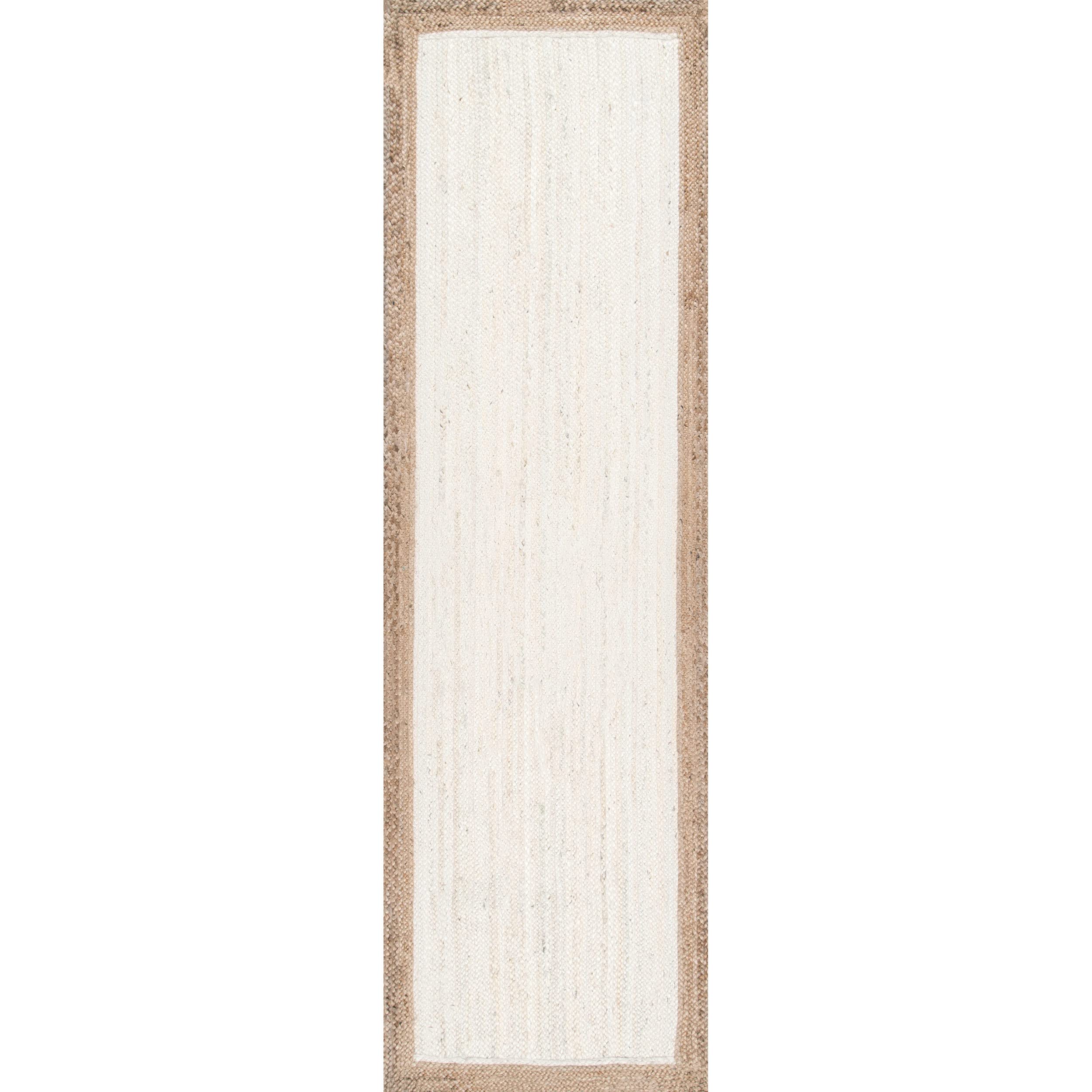 nuLOOM Eleonora Hand Woven Jute Runner Rug , 2' 6" x 10', White, Rectangular