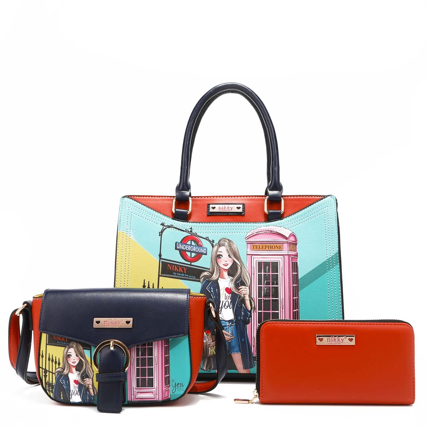 MISS YOUR CALL 3 PIECE SET (TOTE, CROSSBODY, WALLET) - NK12371