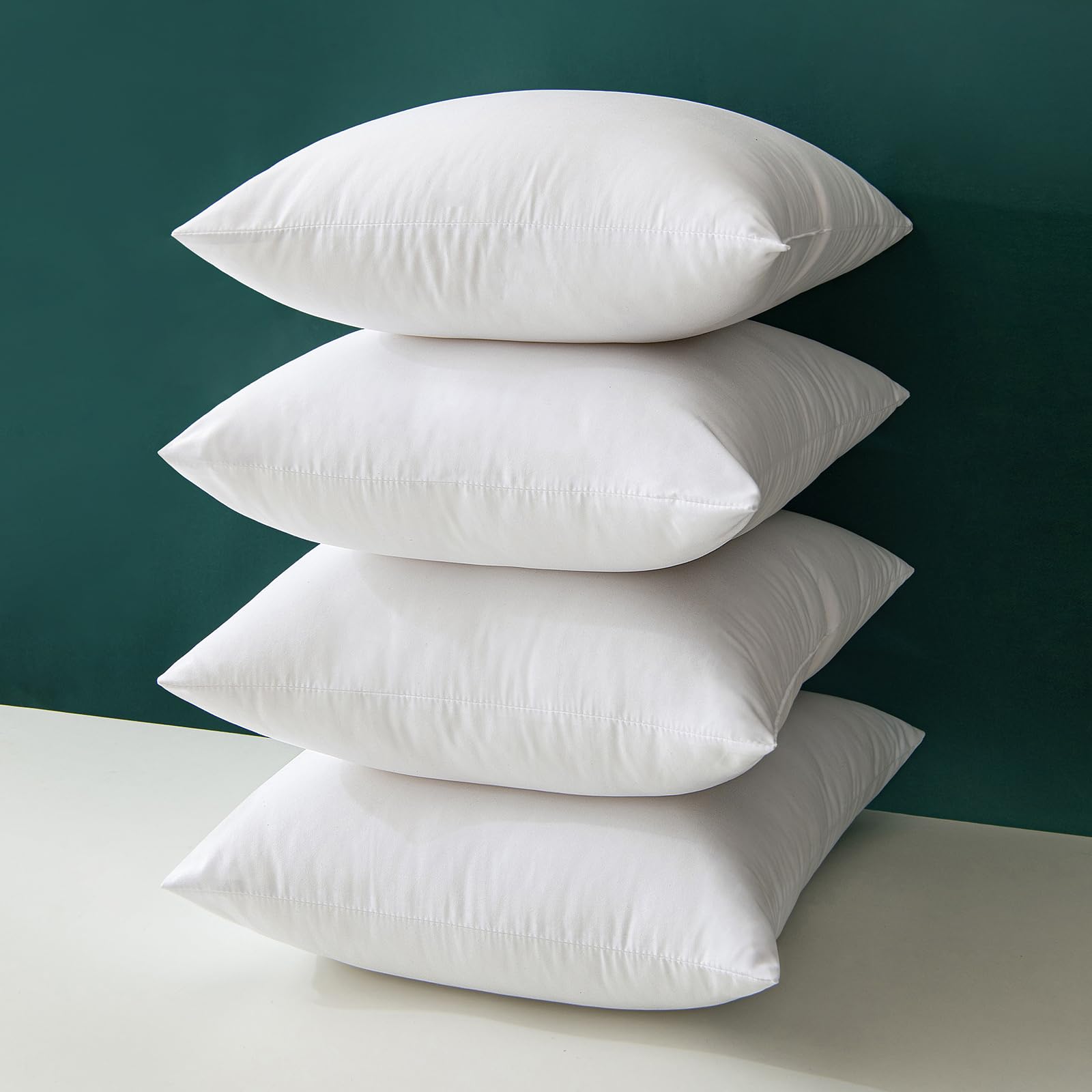 MIULEE 18x18 Pillow Inserts Throw Pillow Inserts Set of 4 18 x 18 Inches Pillow Inserts Square White Decorative Throw Pillows for Couch Sofa Bed