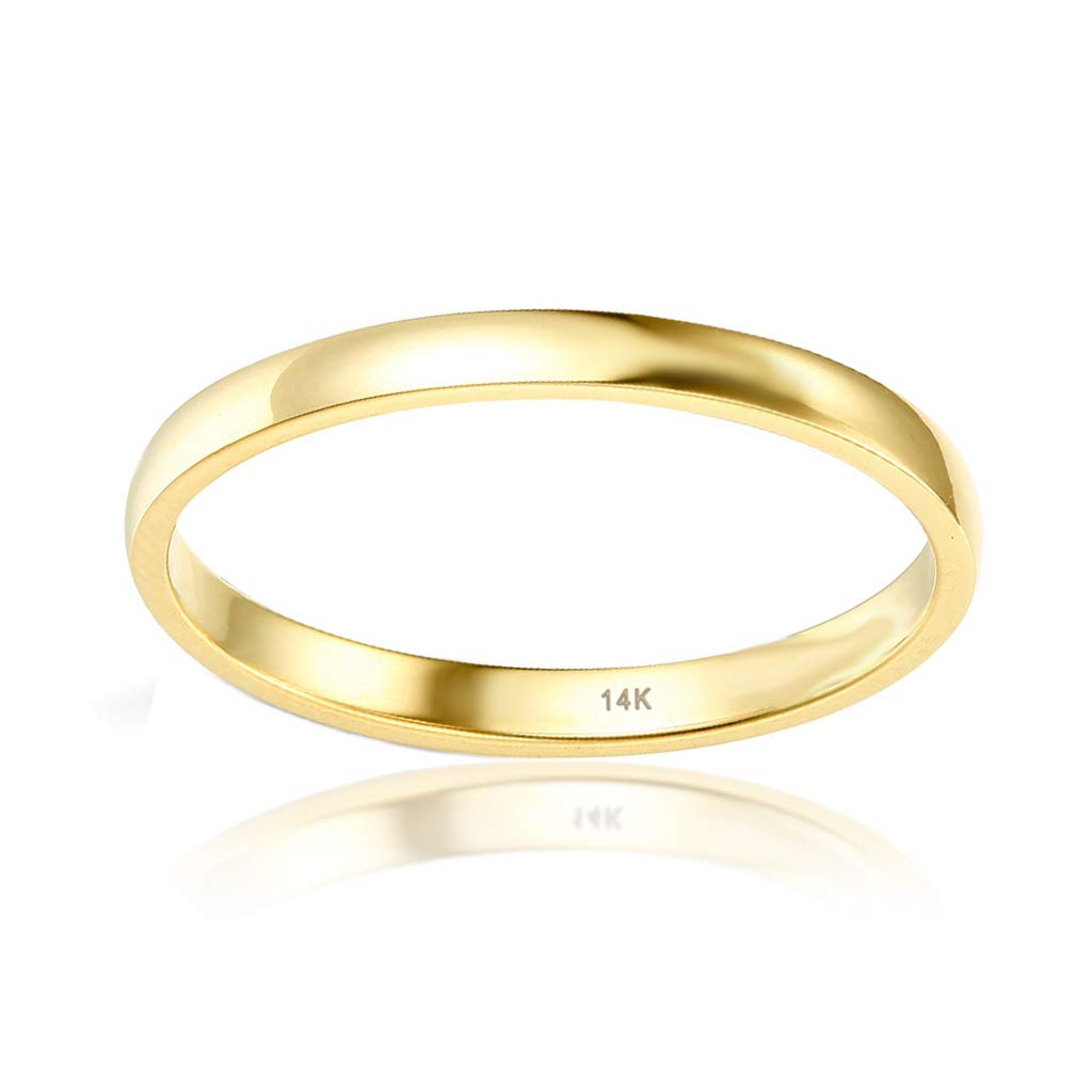 Orostar 14K Solid Yellow Gold High Polish 3MM Unisex Wedding Band, Sizes 5-12 (11)