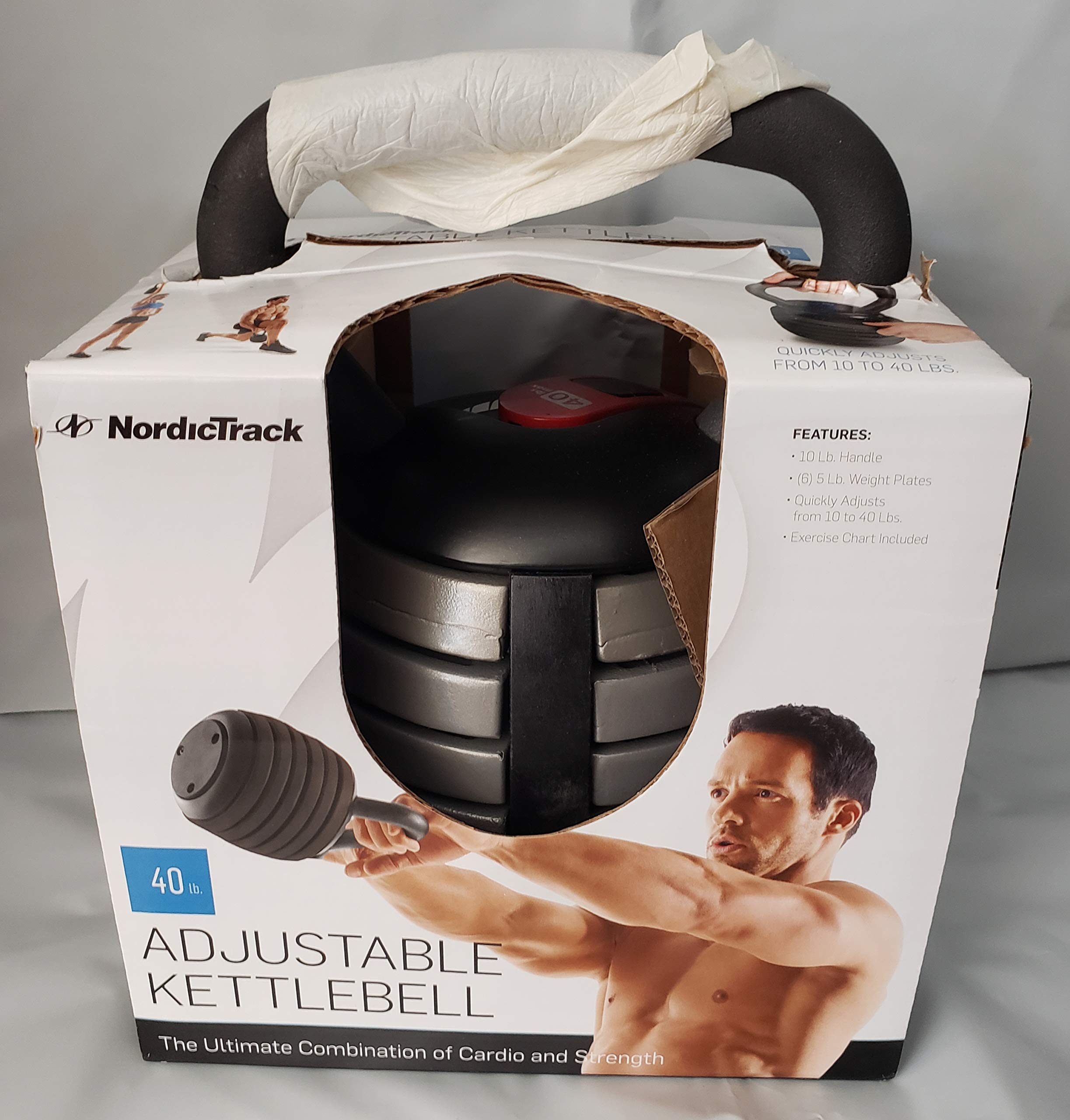 NordicTrack Adjustable Kettlebell - 40 lbs, Gray