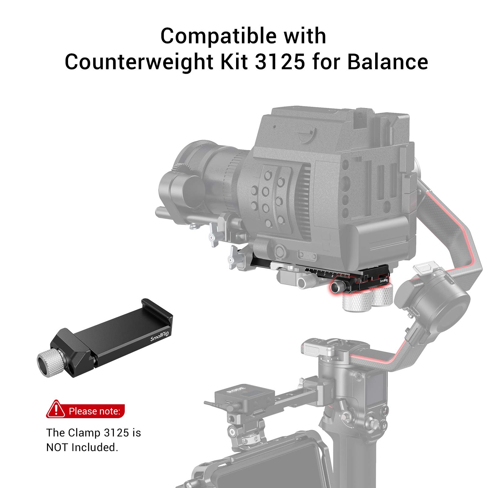 SMALLRIG Camera Extended Quick Release Plate Adapter for DJI RS 2 / RS 3 / RS 3 Pro & for Ronin-S Gimbal - 3031