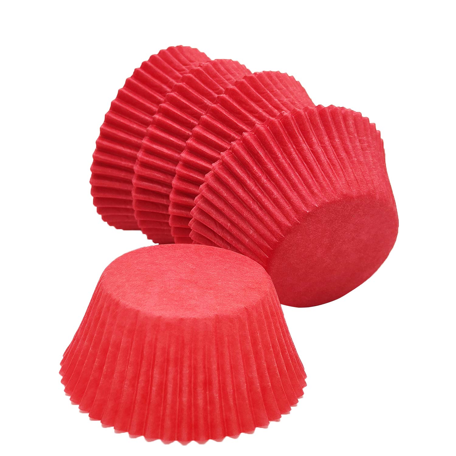 Mombake Premium Red Greaseproof Cupcake Liners Muffin Paper Baking Cups Standard Size, 100-Count