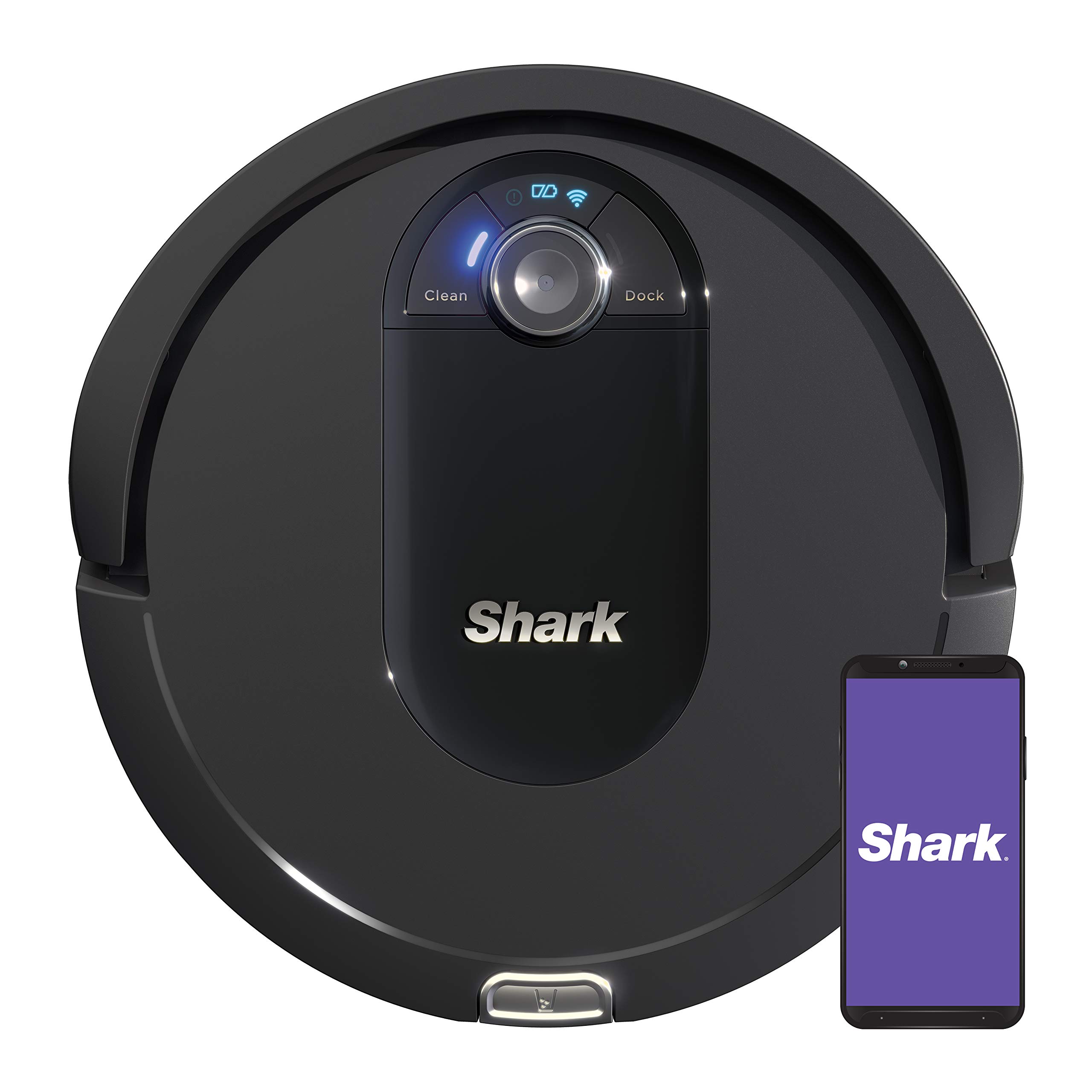 Shark AV993 IQ Robot Vacuum, Self Cleaning Brushroll, Advanced Navigation, Perfect for Pet Hair, Compatible with Alexa, Wi Fi, Black + Towel + Basic Dust Cleaner Spray