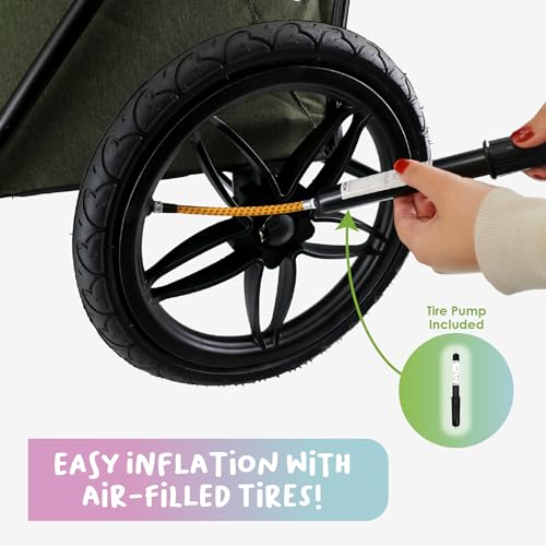 Petique Breeze Jogger, Dog Cart for Medium Size Pets, Ventilated Pet Stroller for Cats & Dogs, Black