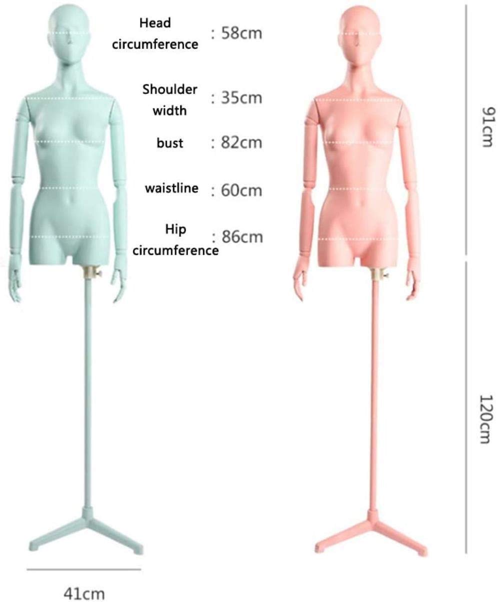 Mannequin Display Stand Female Tailors Dummy,Dressmakers Fashion Mannequin Display,Adjustable Dummy,with Double Reinforced Base (Green 2)