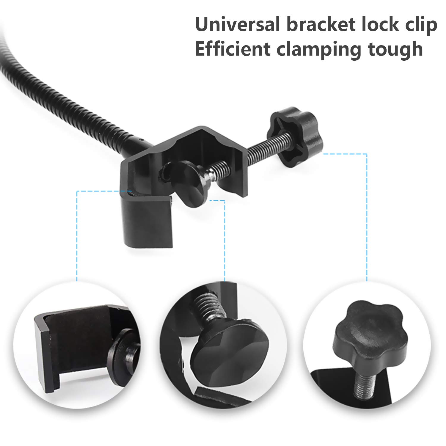 Microphone Pop Filter 6 inch Round Shape Wind Screen Mask Dual Layer Gooseneck Flexible for Blue Yeti Microphones