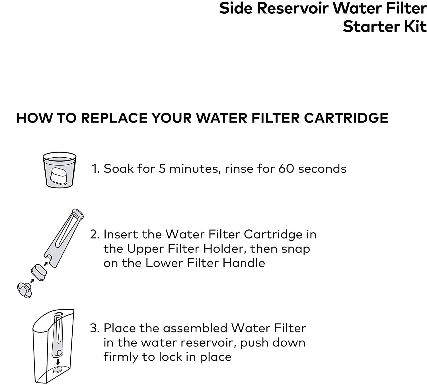 ZFBBfor Keurig Starter Kit Replacement 2.0 Coffee Maker - for Keurig Parts Includes Side Reservoir Filter Holder and 1 Pack Water Filter Cartridges (Clear)