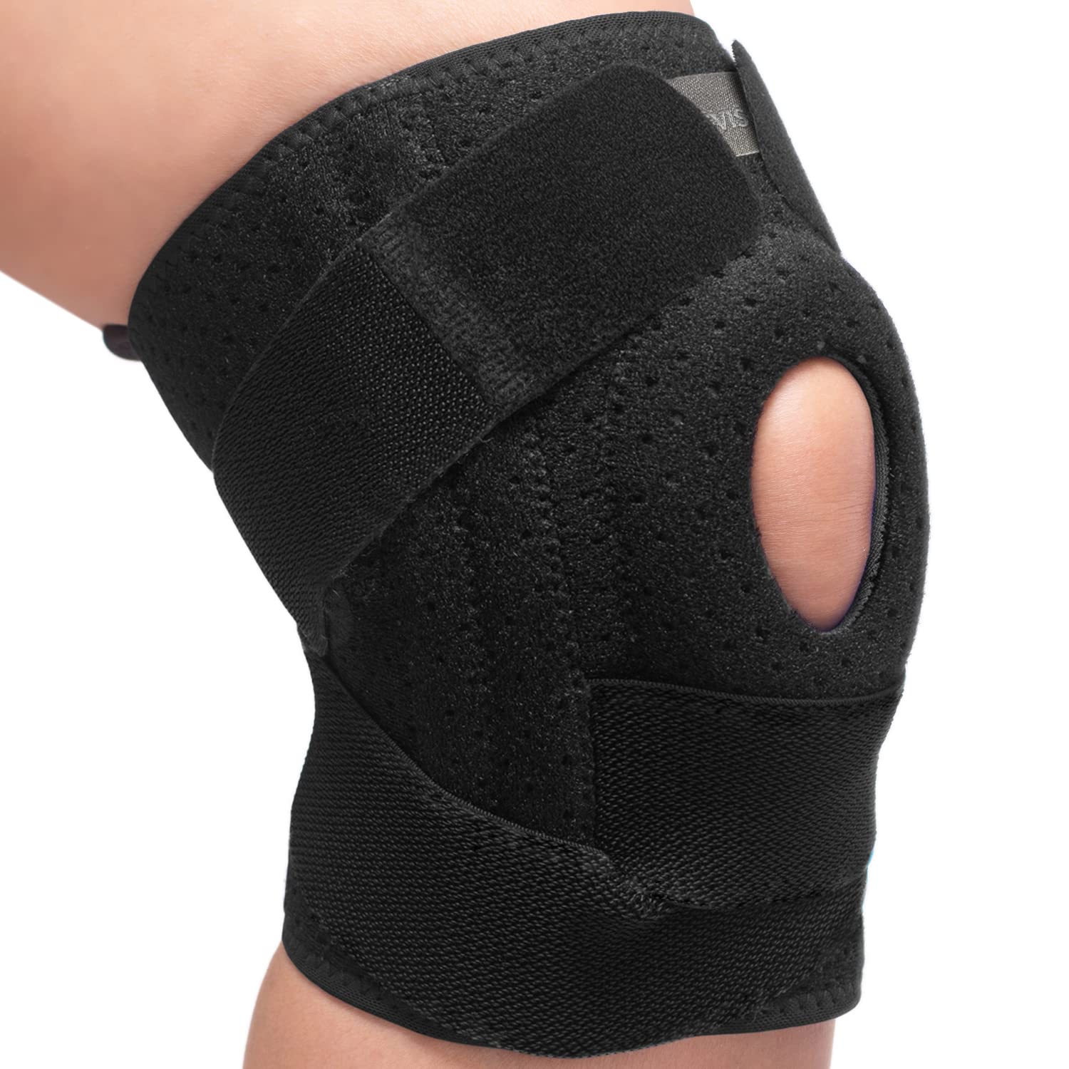 Stuffvisor Knee Brace for Meniscus Tear, Maximum Compression with side Stabilizers for Pain on Men and Women, Great for Arthritis Pain, Patella Gel Pad & Side Straps, Knee Sleeve, Onesize
